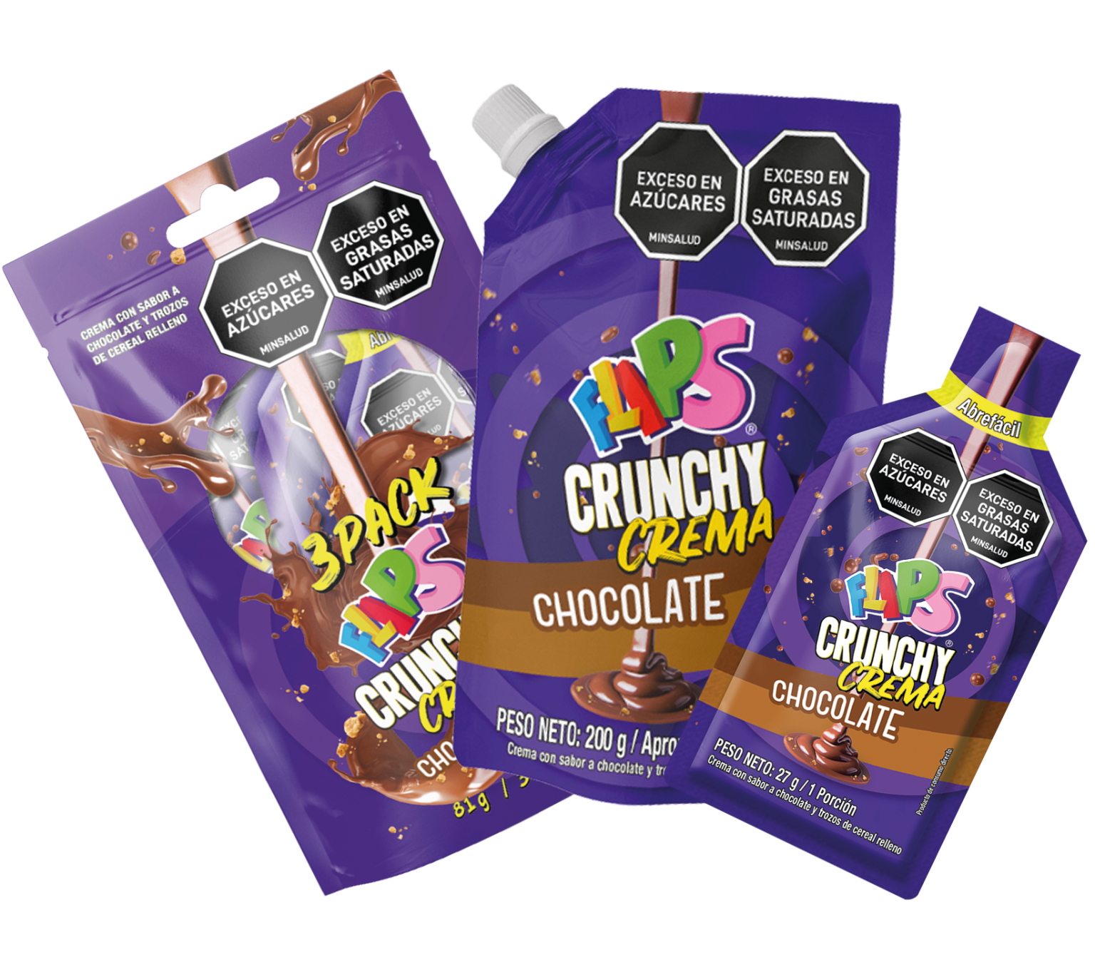 CREMA SABOR A CHOCOLATE CON TROZOS DE CEREAL FLIPS.
